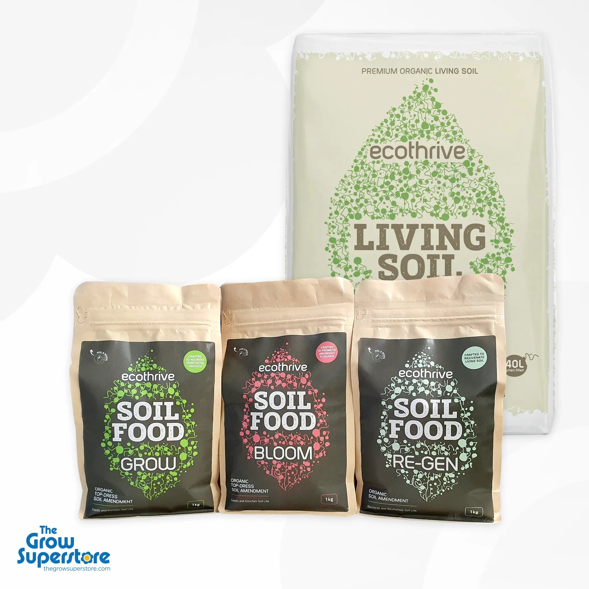 Ecothrive Living Soil & 1 kg Soil Food Full set