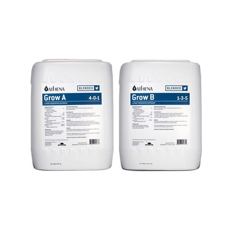 Athena Grow A&B Hydroponic Vegetative Nutrient 1 Gallon 5 Gallon